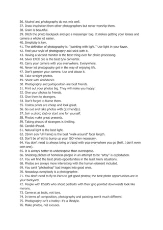 100 usefull tips to be a professional photographer | DOCX