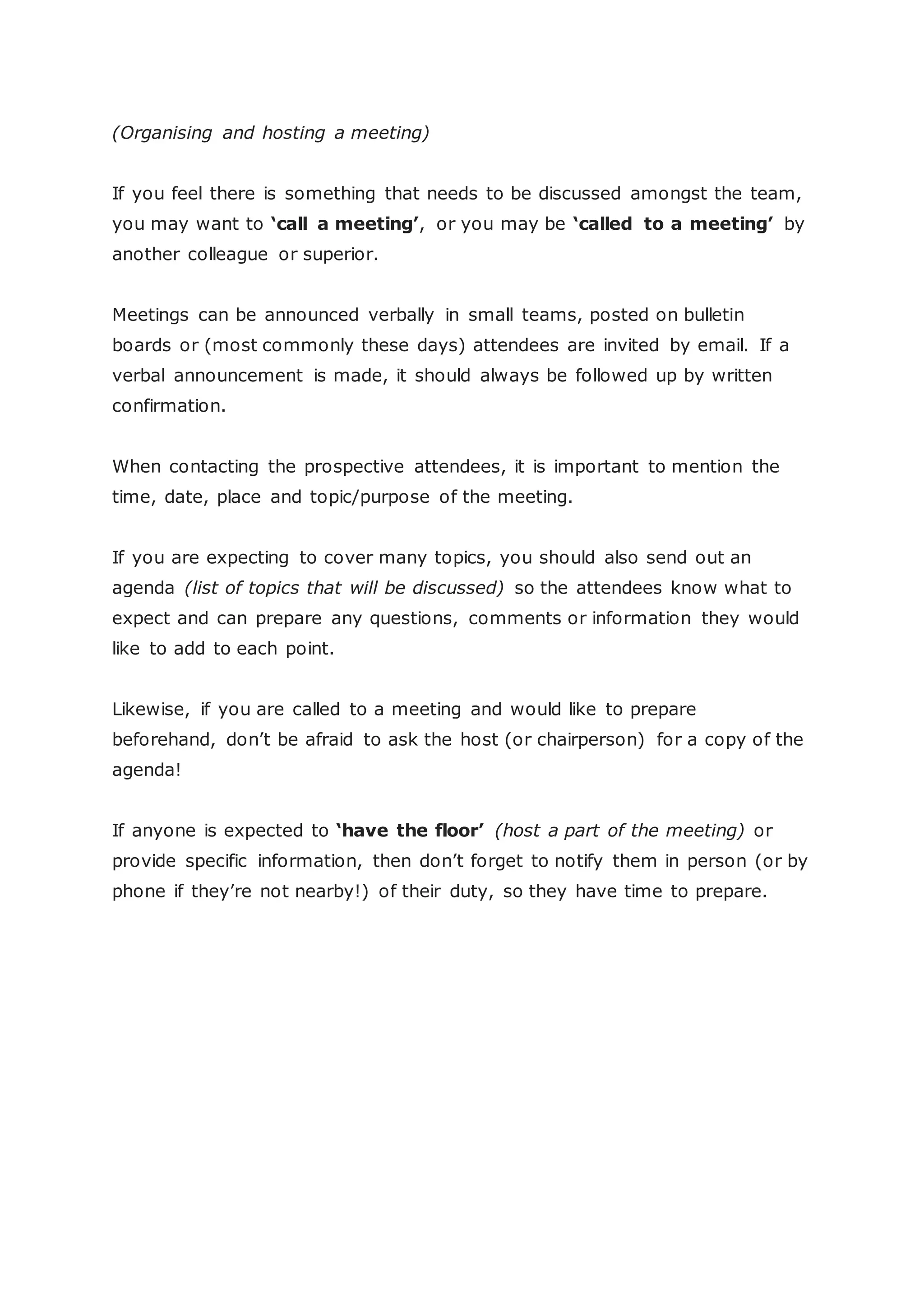 100+ useful phrases for running a Business Meeting | DOCX