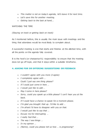 100+ useful phrases for running a Business Meeting | DOCX