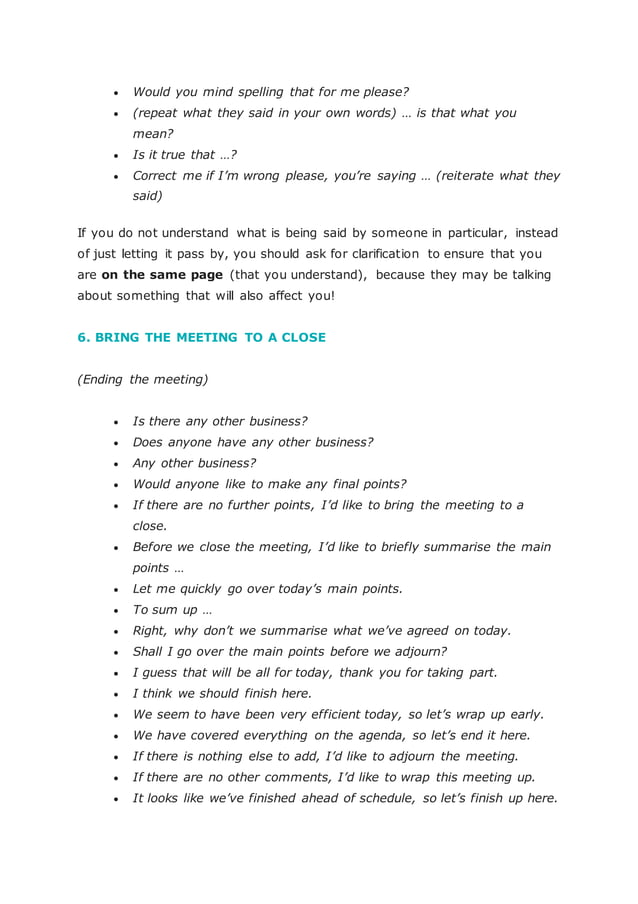 100 Useful Phrases For Running A Business Meeting Pdf