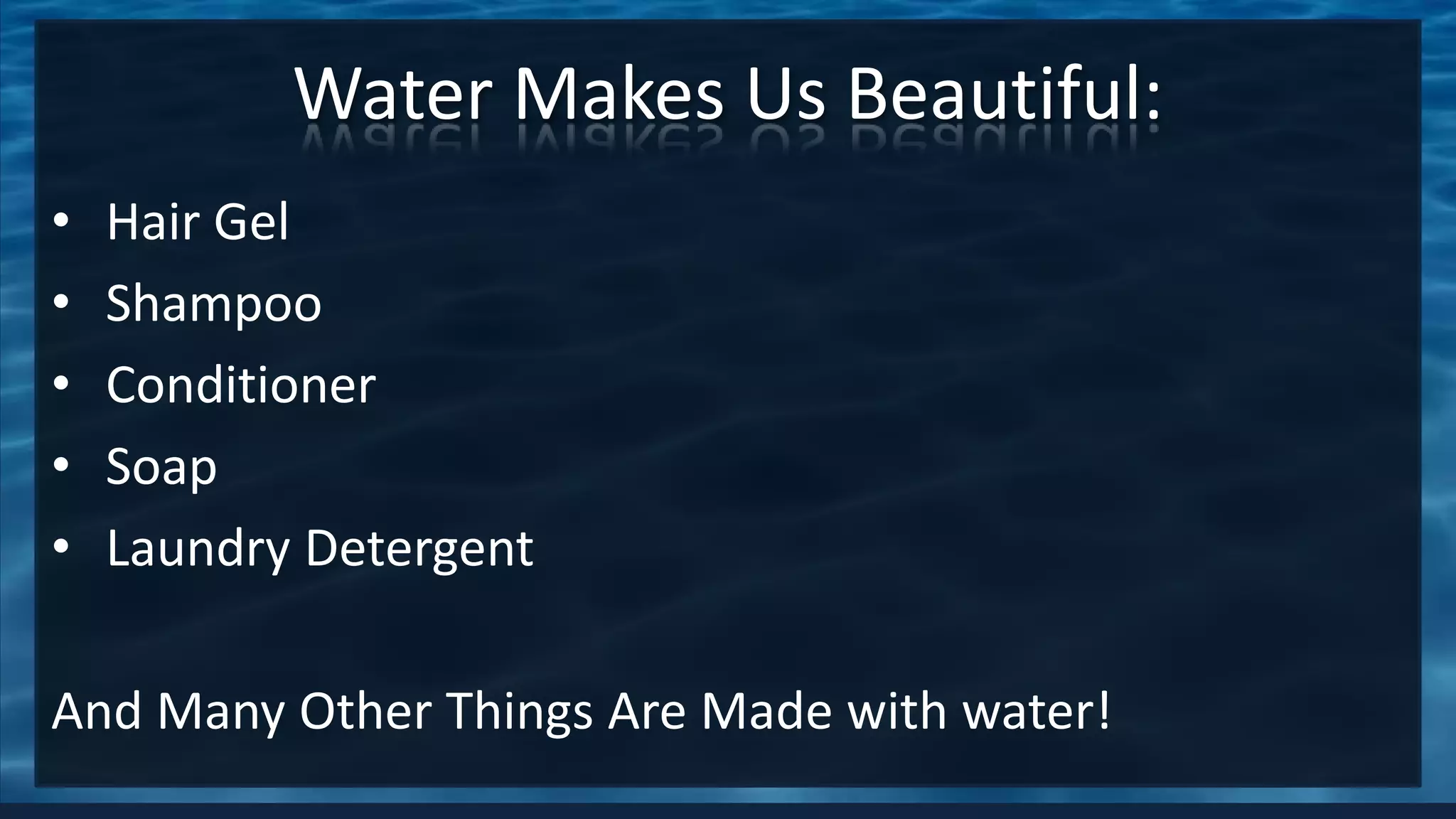 100 uses of water | PPTX