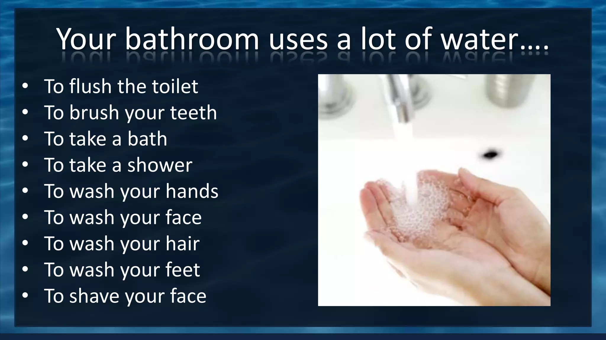 100 uses of water | PPTX