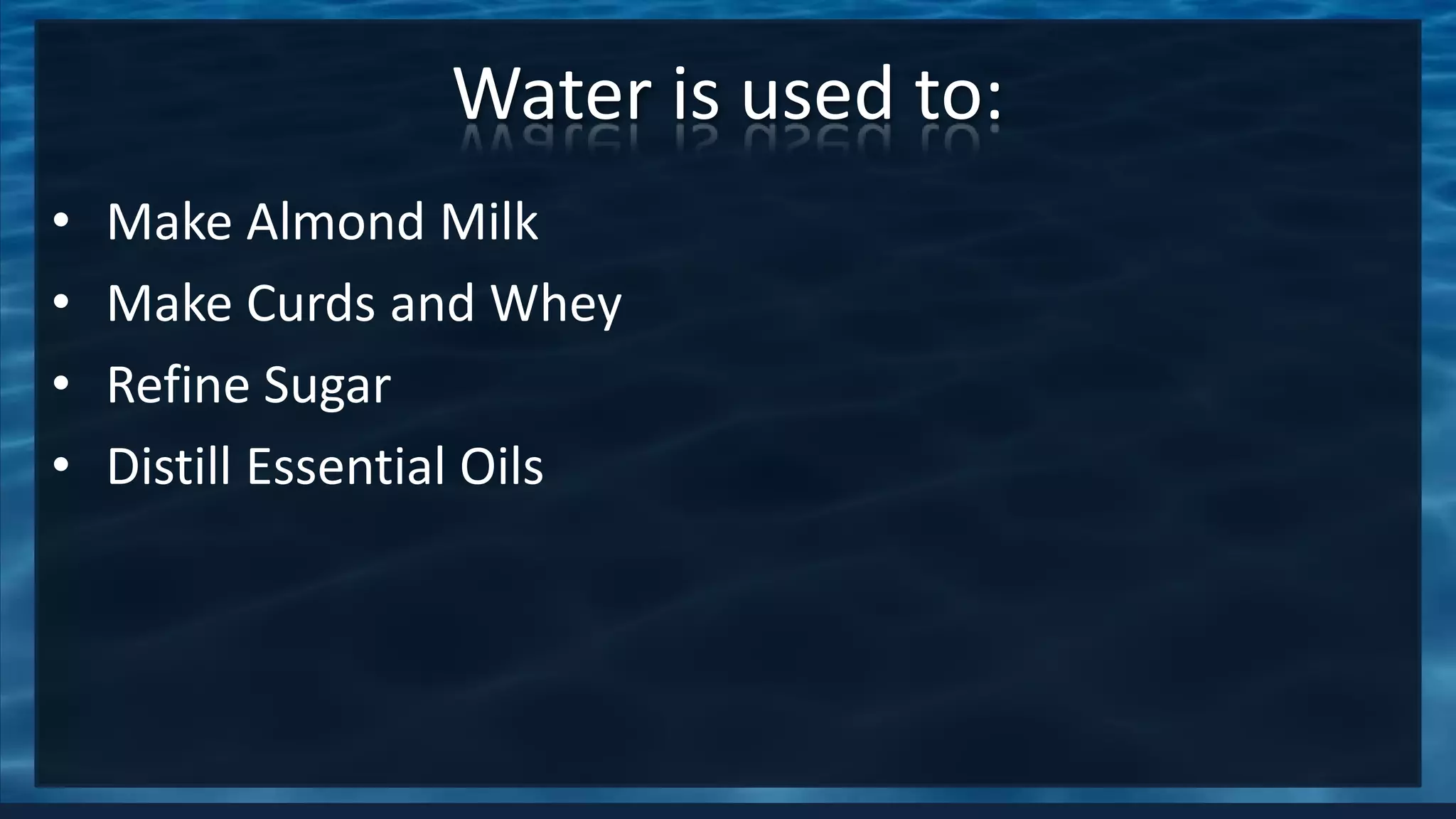 100 uses of water | PPTX