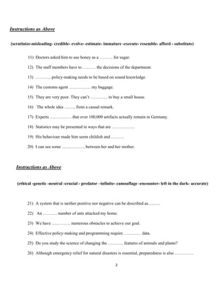 100 vocabulary questions based on q skills updated | PDF