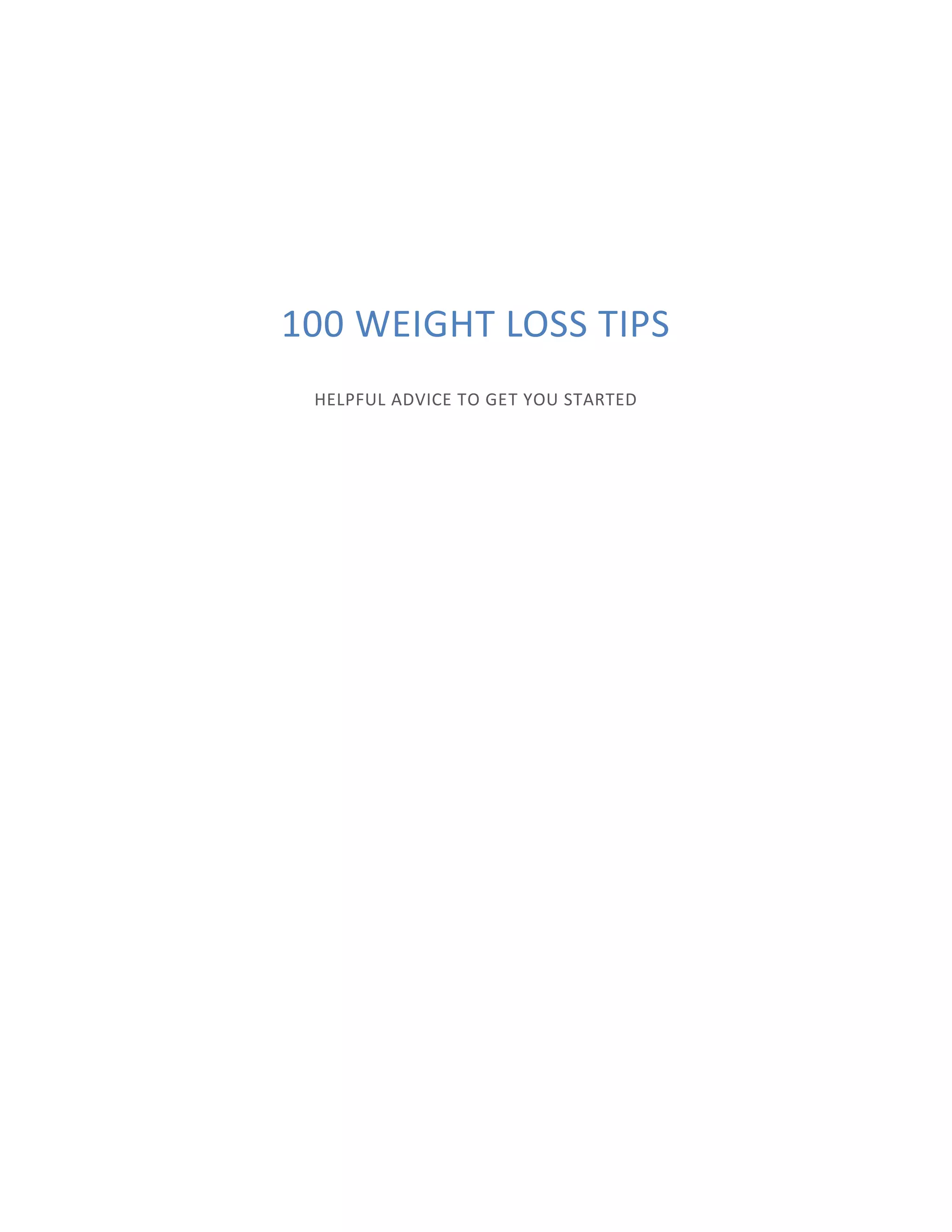 100 Proven Weight-loss Tips | PDF