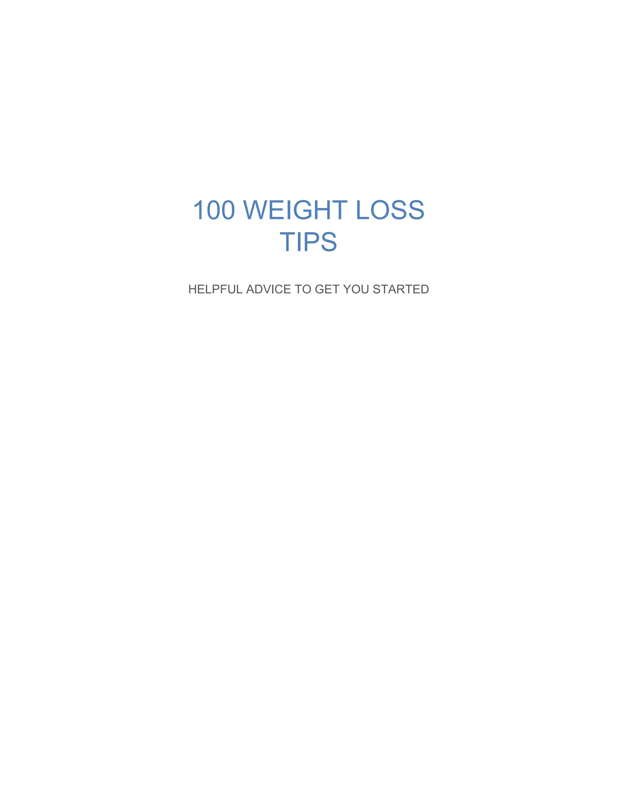 100 weight loss tips | PDF