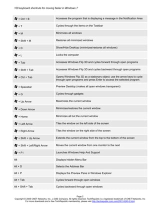 100 windows7 shortcuts | PDF