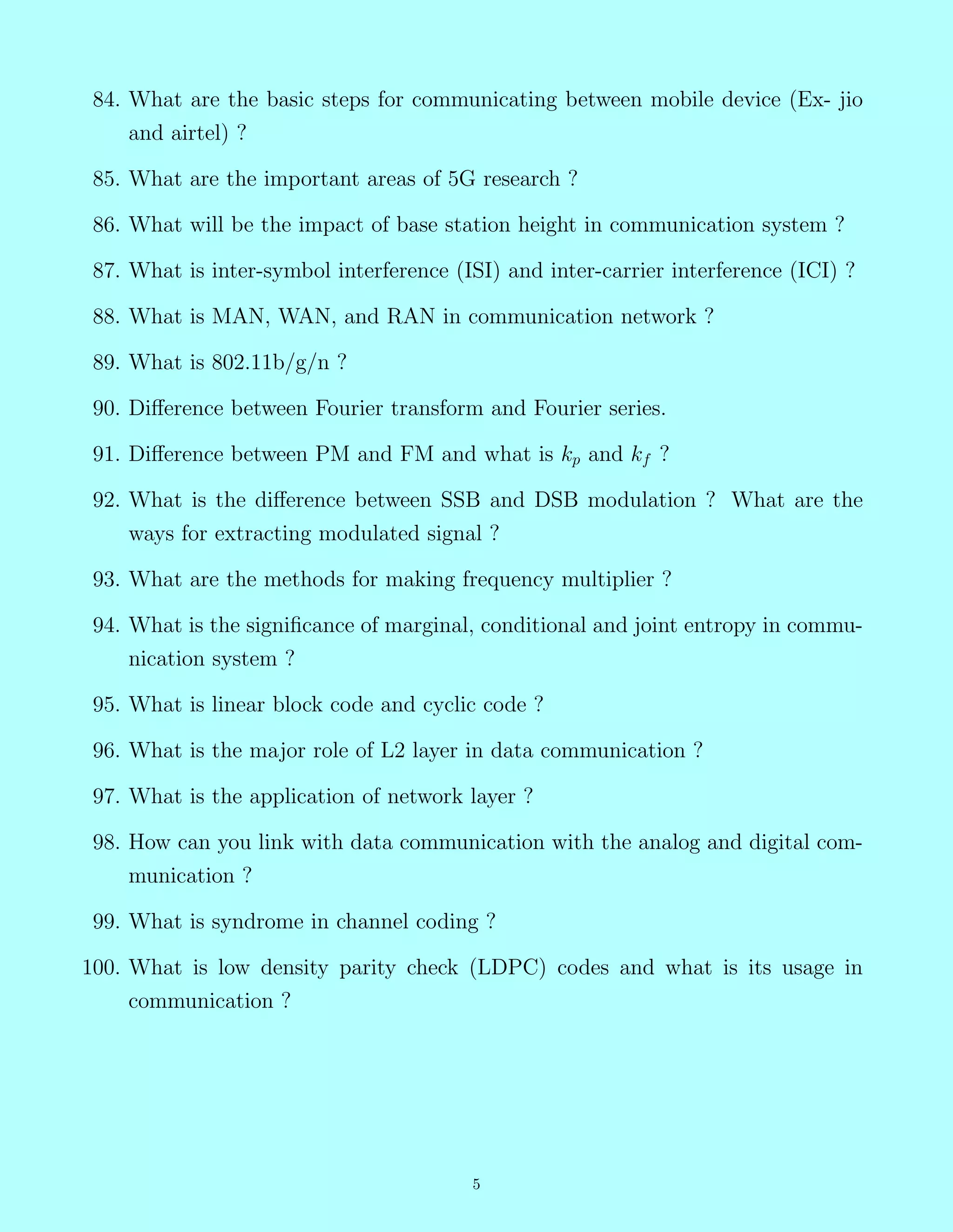 100 Interview Question in Wireless Communication Industry | PDF ...