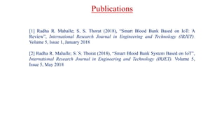 Smart Blood Bank System Based on IoT | PPTX