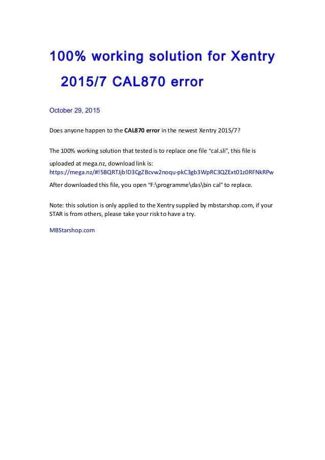 Xentry error - jamespooter