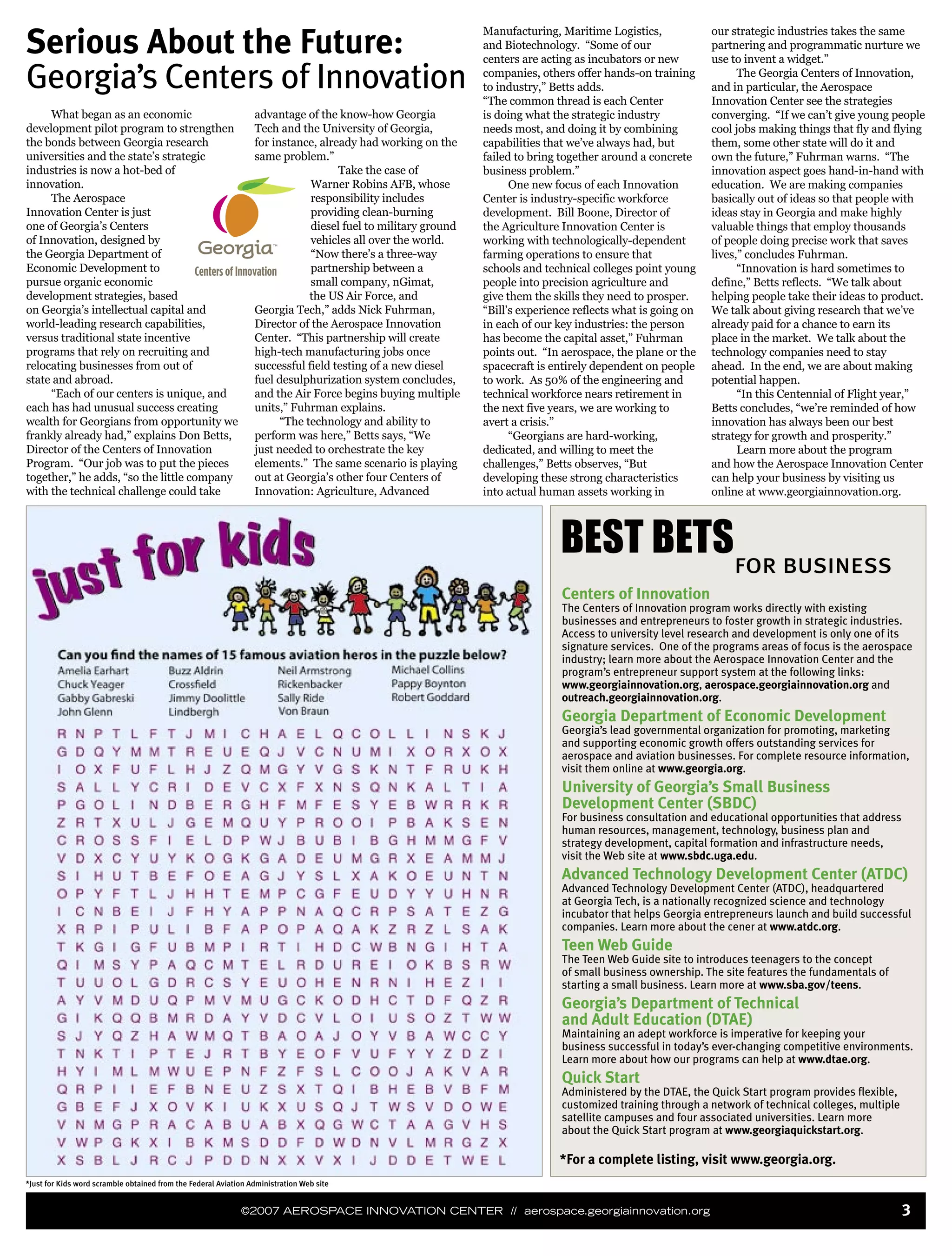 Georgia Centennial of Flight Gazette | PDF