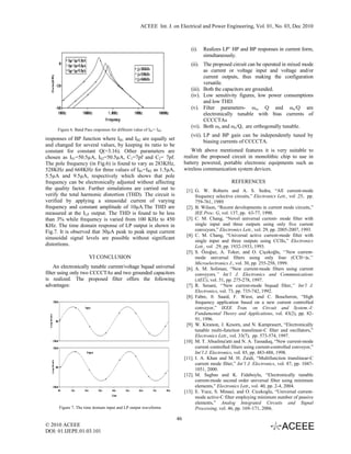 Electronically Tunable Current/Voltage- mode Universal Biquad Filter using CCCCTA | PDF