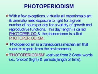 Photoperiodism | PPT