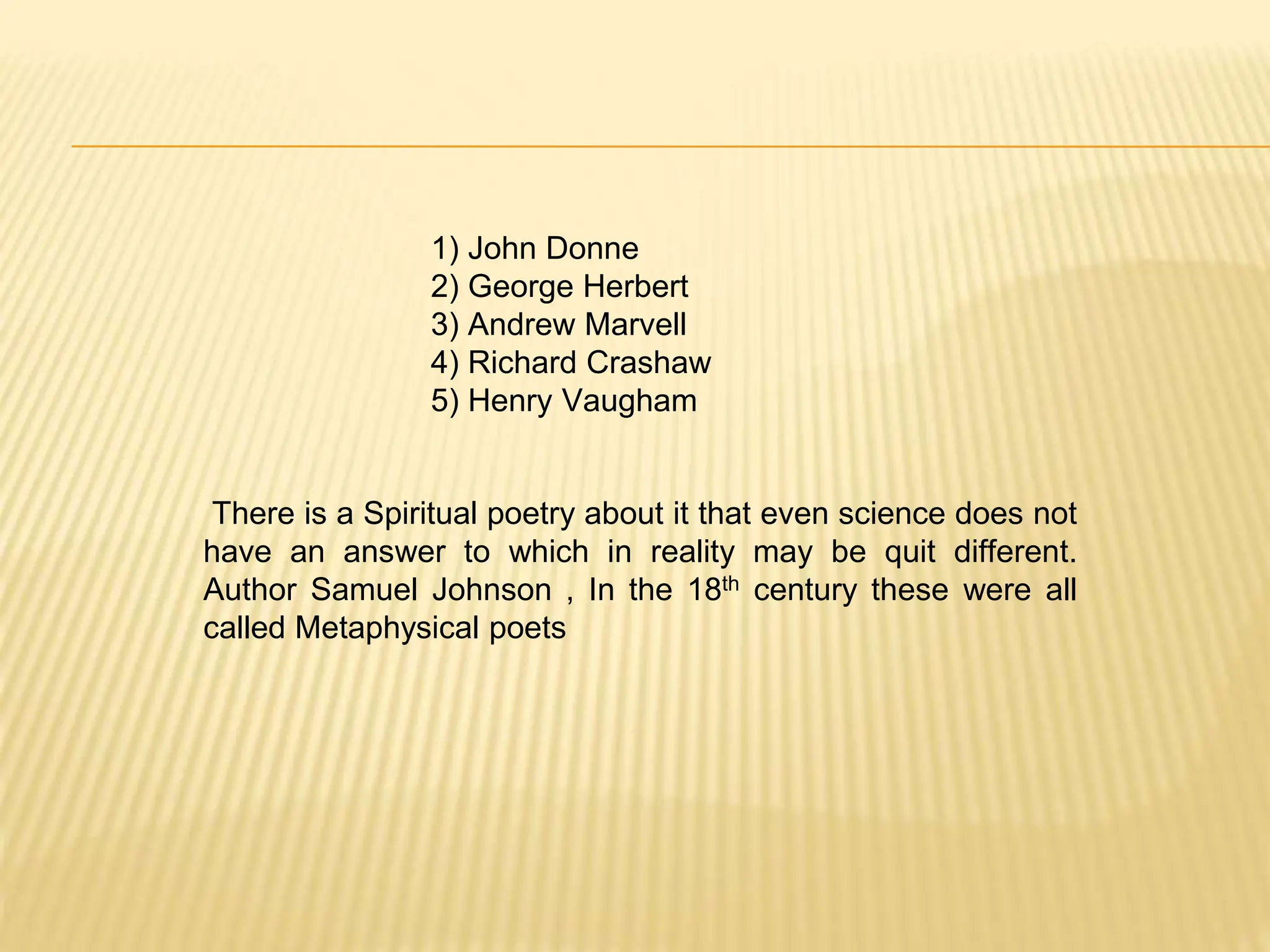 Paper no.101.presentation on Metaphysical Poets & Poetry | PPTX