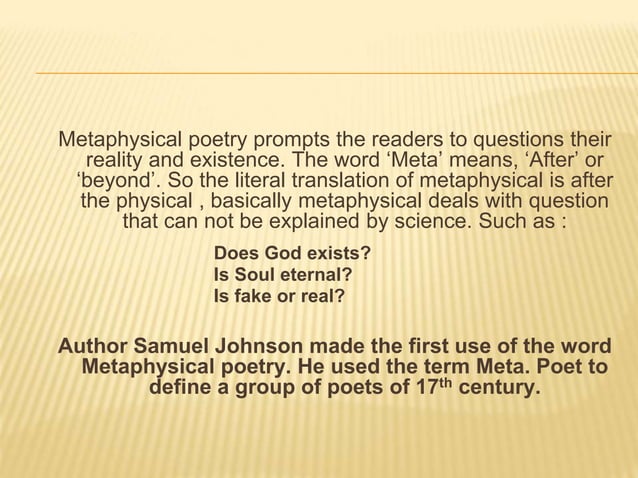 Paper no.101.presentation on Metaphysical Poets & Poetry | PPT