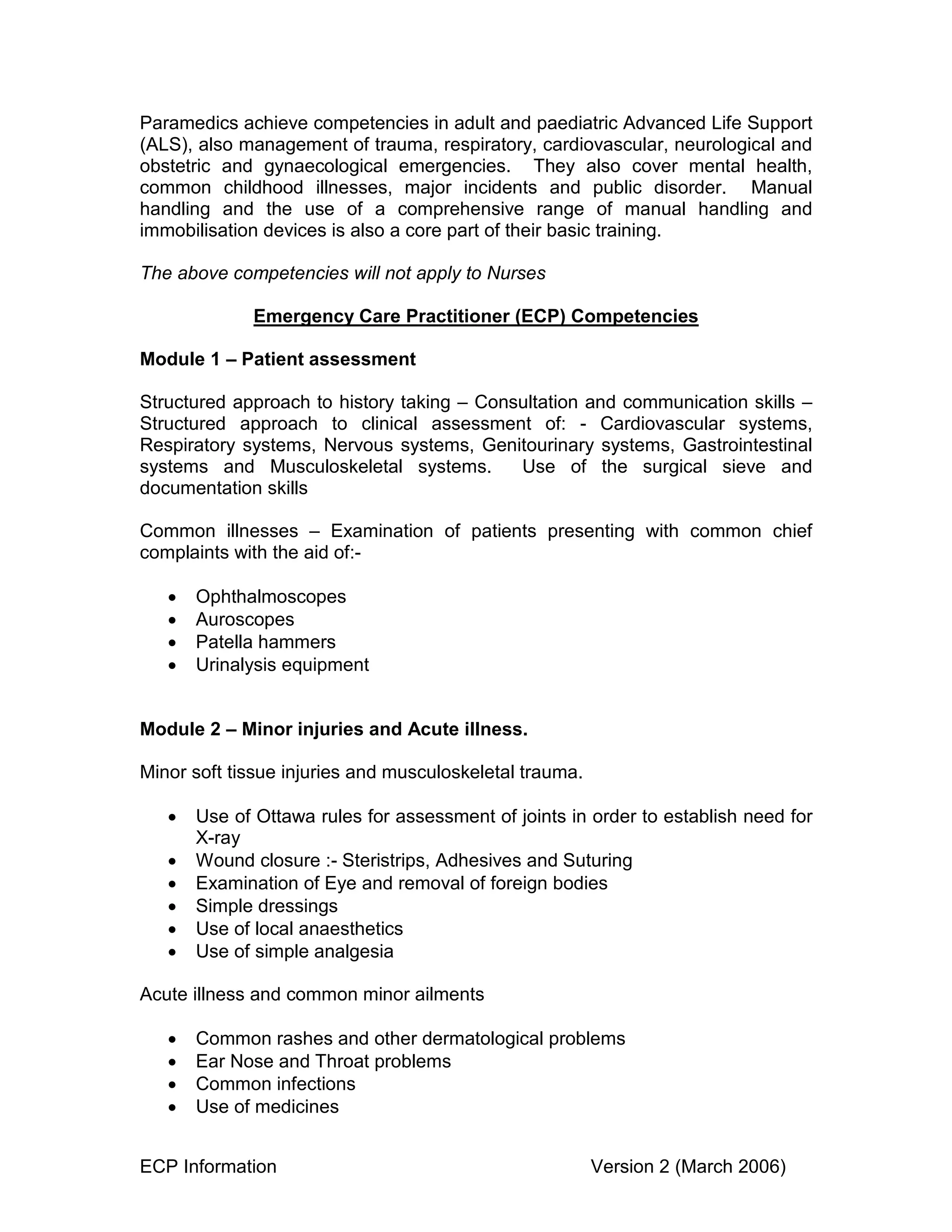 Emergency Care Practitioners Information Pack | PDF