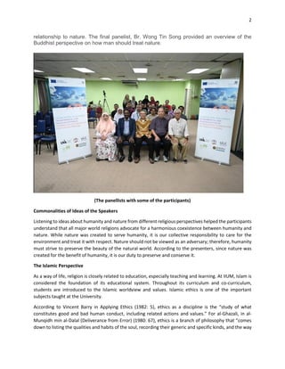 Interfaith Dialogue on Environmental Ethics at IIUM.pdf | Islam ...