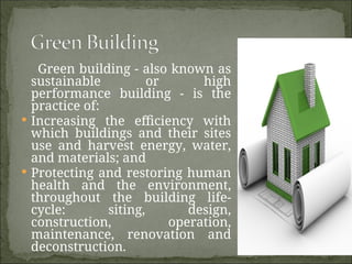green building in civil engineering for environment | PPT