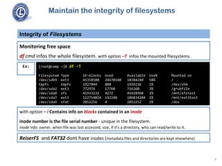 101 4.2 maintain the integrity of filesystems | PPT