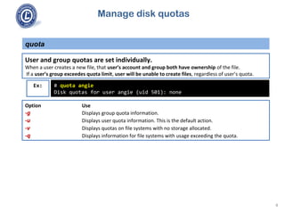 101 4.4 manage disk quotas | PPT