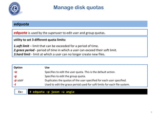 101 4.4 manage disk quotas | PPT