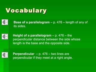 10-1 - Area of a Parallelogram | PPT