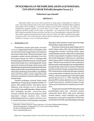 DNA GENOM JARAK | PDF