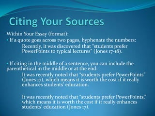 Research Paper: Citing Your Sources | PPTX