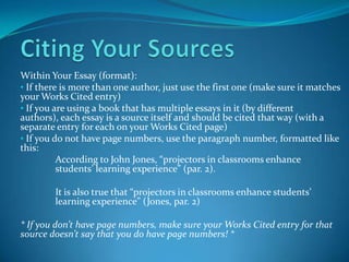 Research Paper: Citing Your Sources | PPTX