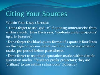 Research Paper: Citing Your Sources | PPTX