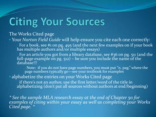 Research Paper: Citing Your Sources | PPTX