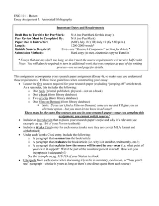ENG 101 - Annotated Bibliography | PDF