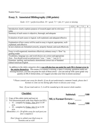ENG 101 - Annotated Bibliography | PDF