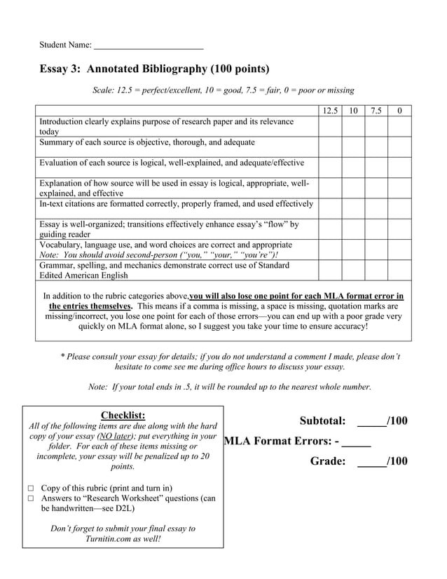ENG 101 -- Essay 3 Annotated Bibliography | PDF
