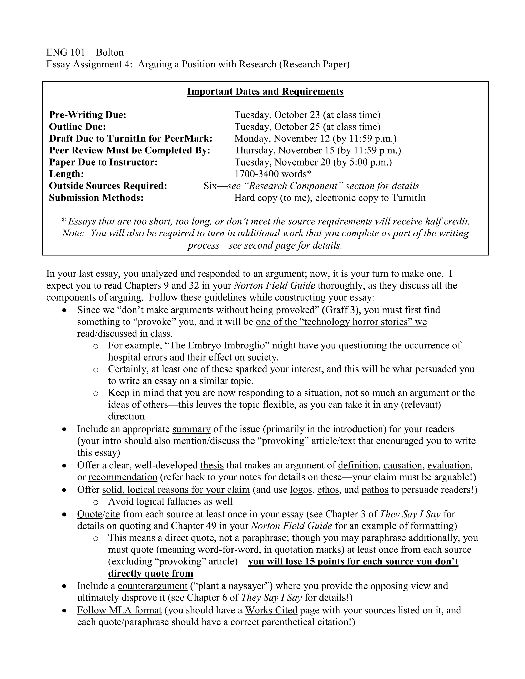 ENG 101 -- Essay 4 Research | DOCX