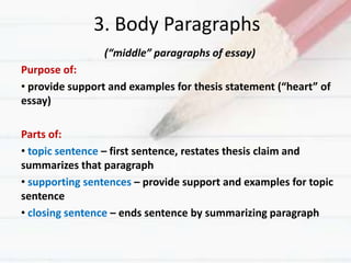 ENG 101: Parts of an Essay | PPTX