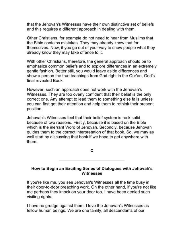 101 Questions for Jehovah Witnesses | PDF