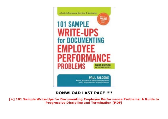 101 Sample Write-Ups for Documenting Employee Performance Problem…
