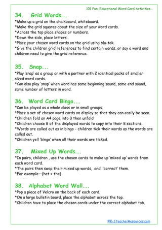 101 ways-to-use-word-cards | PDF