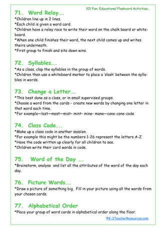101 ways-to-use-word-cards | PDF