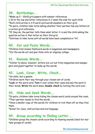 101 ways-to-use-word-cards | PDF