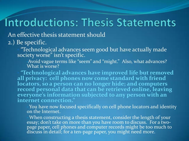 ENG 101 Research Paper: Writing Introductions and Thesis Statements | PPT