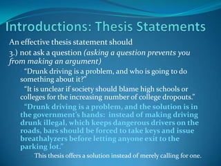 ENG 101 Research Paper: Writing Introductions and Thesis Statements | PPTX