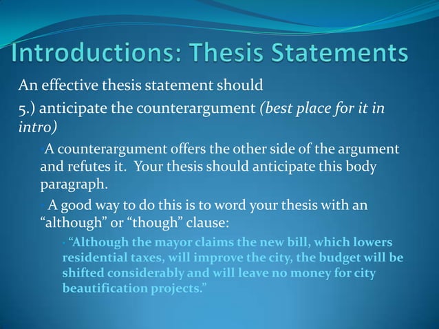 ENG 101 Research Paper: Writing Introductions and Thesis Statements | PPT