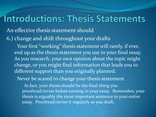 ENG 101 Research Paper: Writing Introductions and Thesis Statements | PPTX
