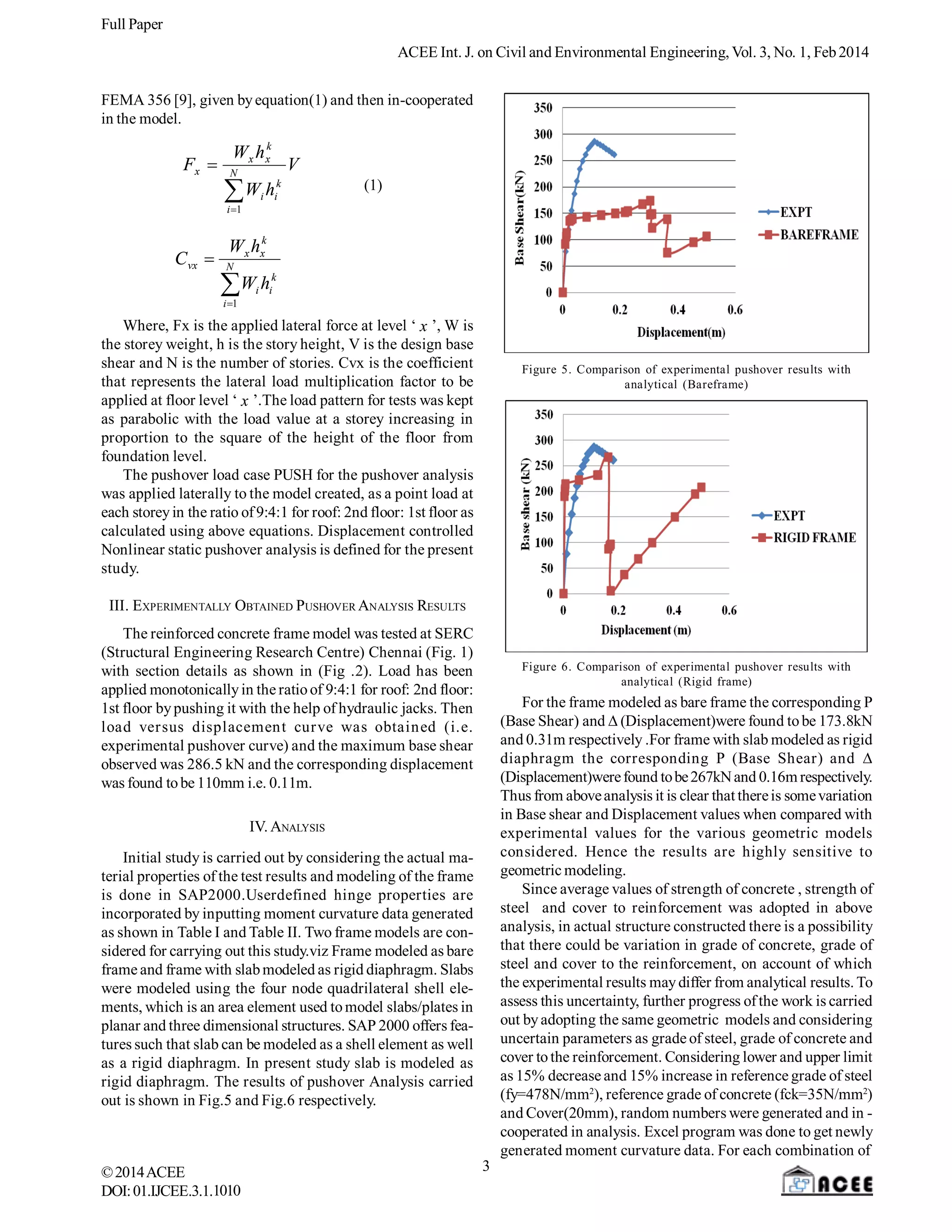 Assessing Uncertainty of Pushover Analysis to Geometric Modeling | PDF | Civil Engineering ...