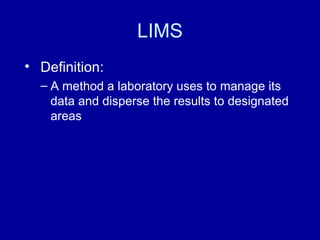 LIMS | PPT