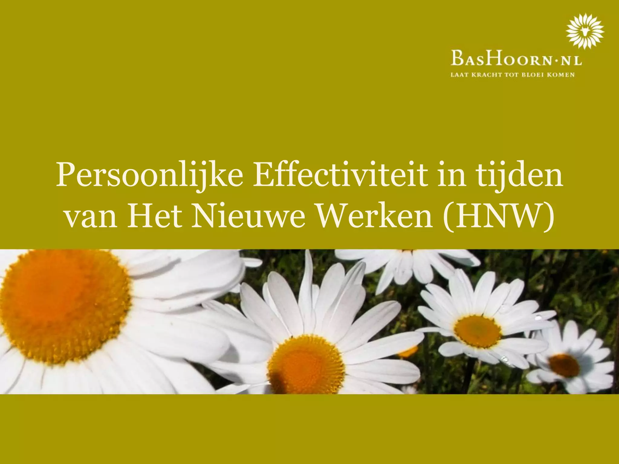 Het Nieuwe Werken: Zelfmanagement | PPT