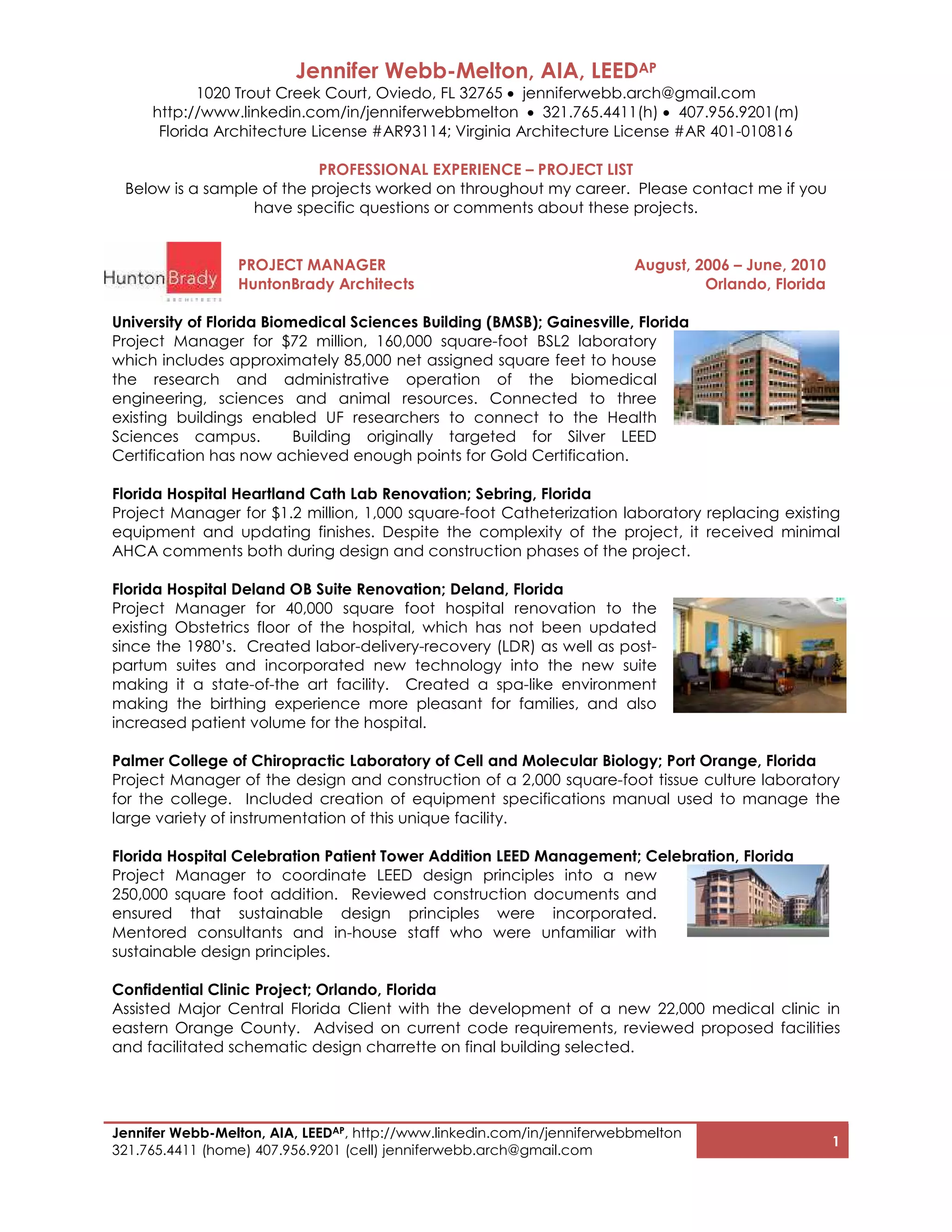101014 Melton Jennifer Project List | PDF
