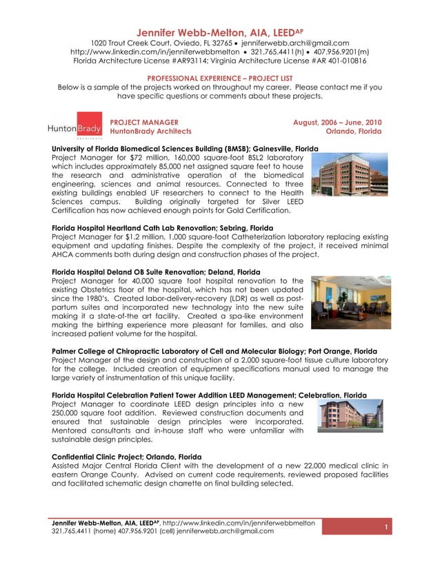 101014 Melton Jennifer Project List | PDF